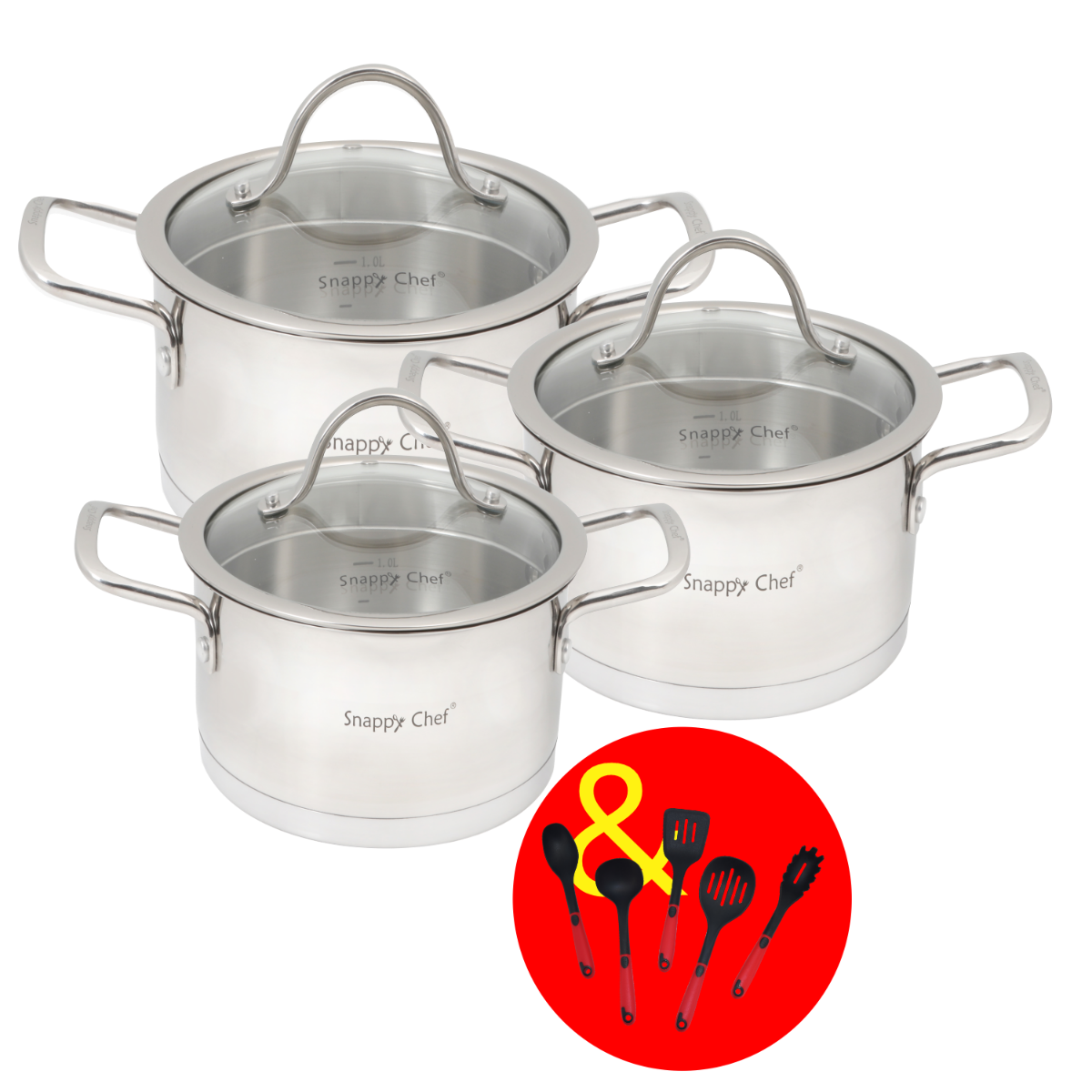 Snappy Chef 6pc Platinum Cookware Set SSCS006 - Appliance Junction